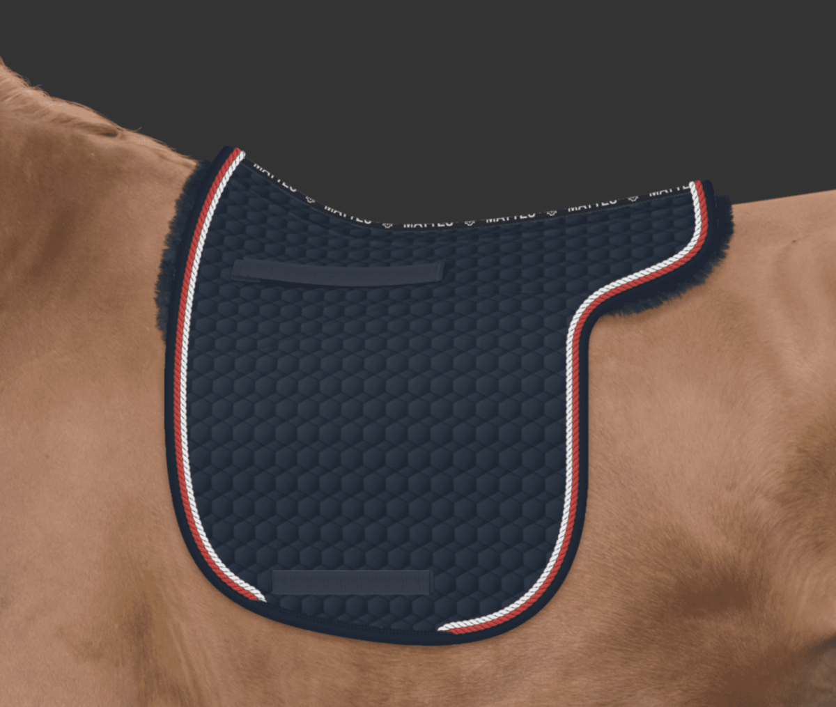 Mattes Islænder sadelformet underlag Navy - Dansk Rideudstyr